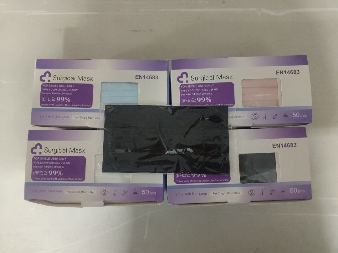 3 PLY INDIVIDUAL PACK SURGICAL MASK, Health & Nutrition, Face Masks ...