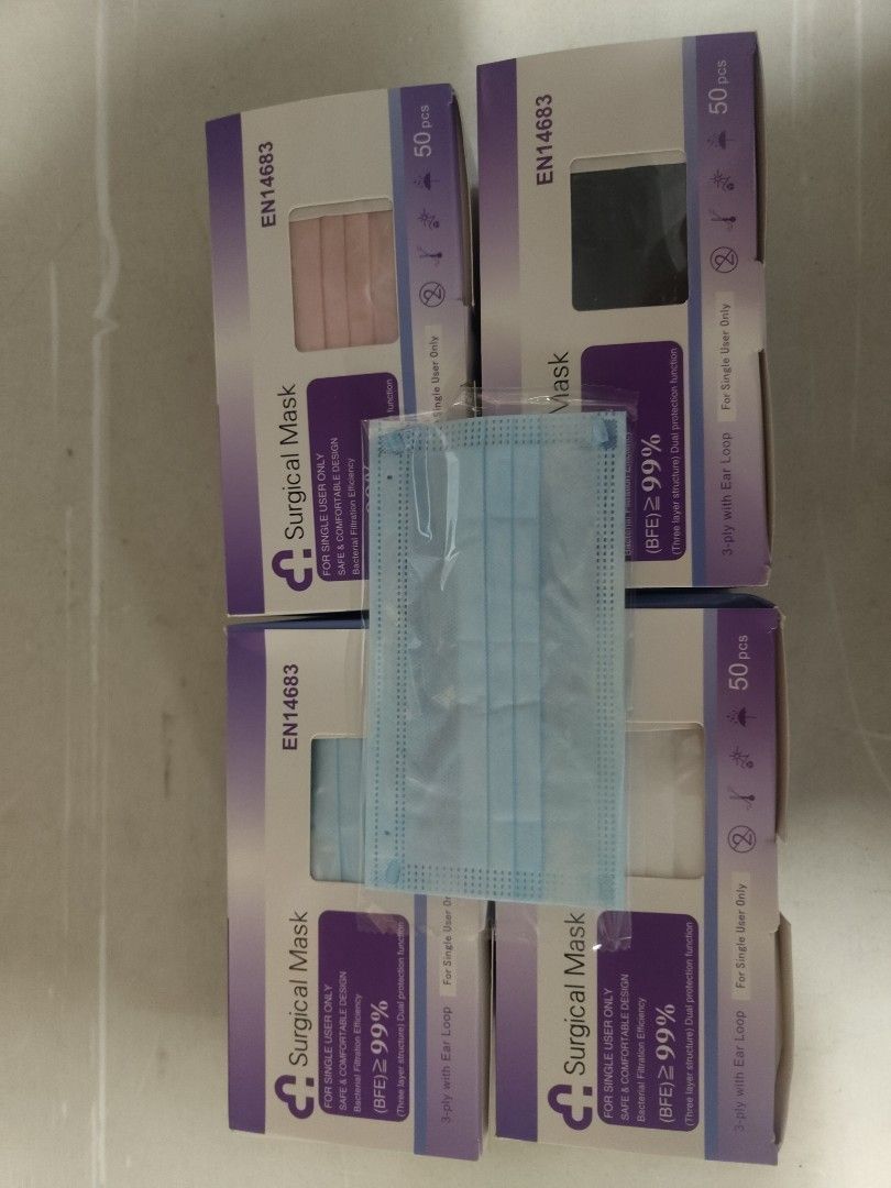 3 PLY INDIVIDUAL PACK SURGICAL MASK, Health & Nutrition, Face Masks ...