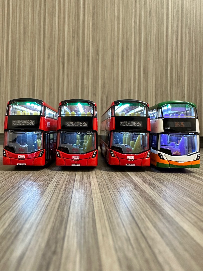 3架Tiny 微影 1:110 Volvo B8L Wright 12m KMB XL6027(68E) DIY開燈版 Lighted, 興趣 ...