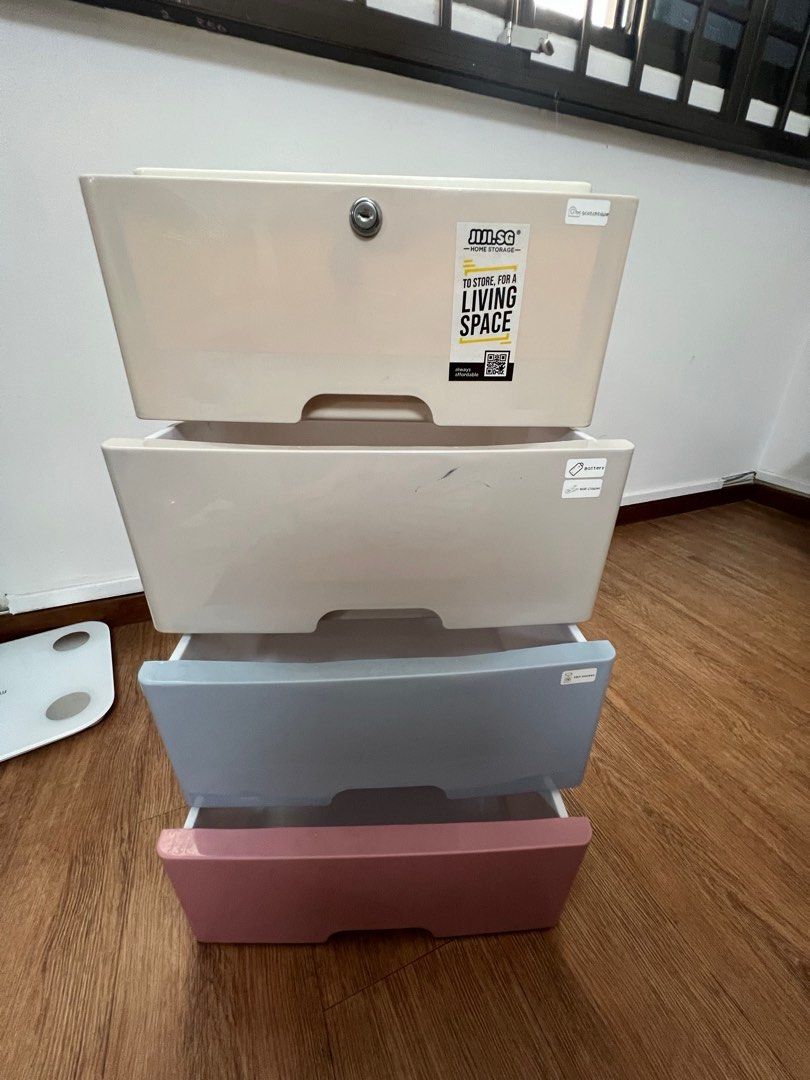 4 tiers drawer (67cm) with wheels, Furniture & Home Living, Home ...