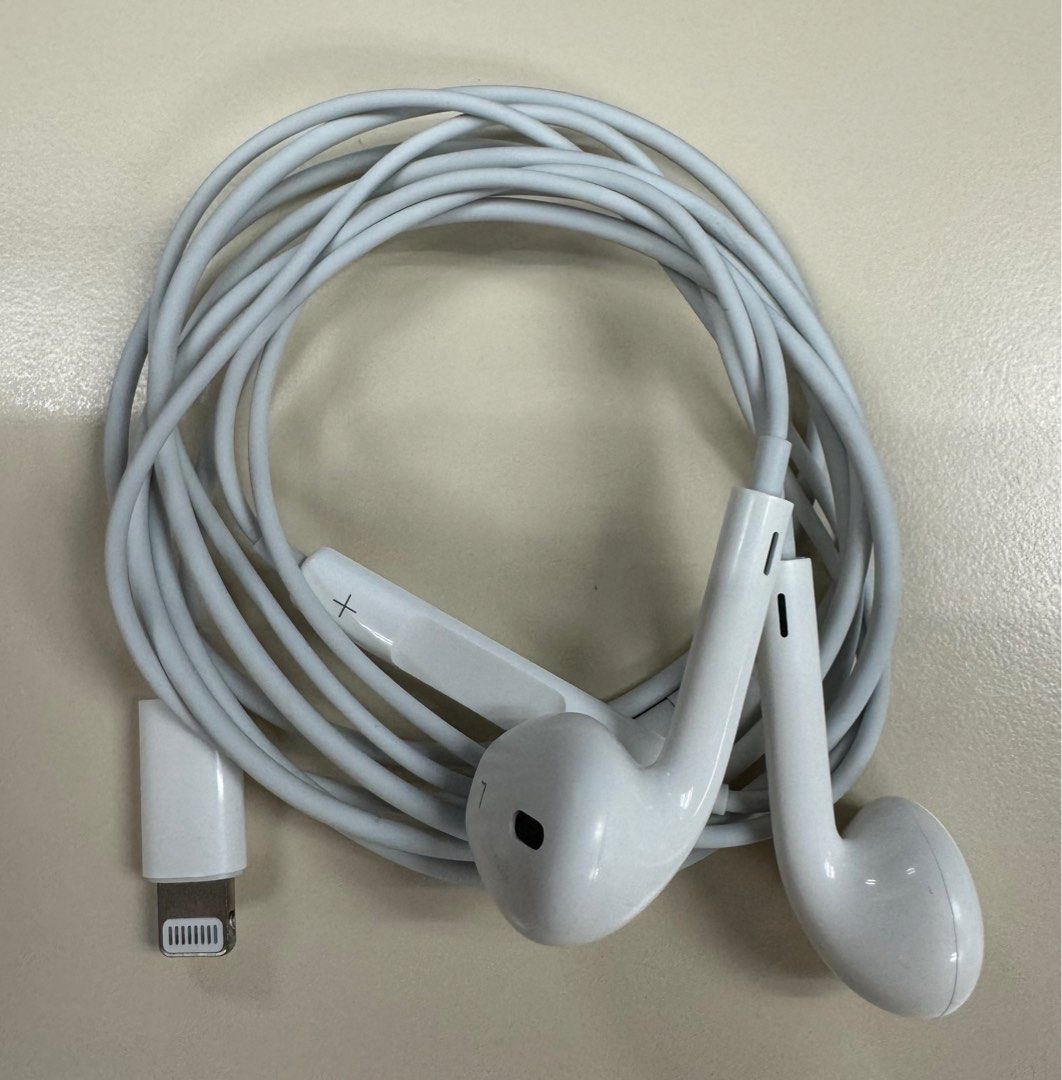 原裝 Apple Lightening 接口 Cable EarPods AirPods Plug 蘋果有線耳機, 手提電話, 電話及其他裝置 ...