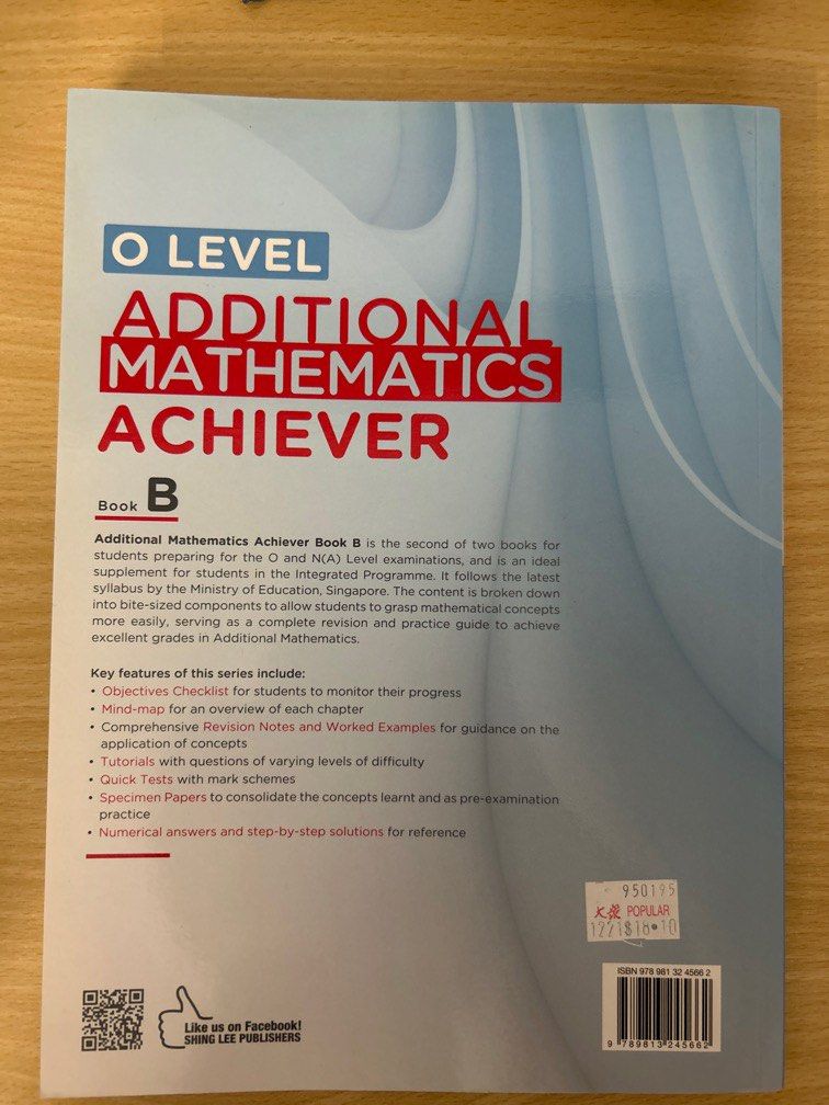 Additional Mathematics Achiever Workbook B (Sec4) by SL Education ...