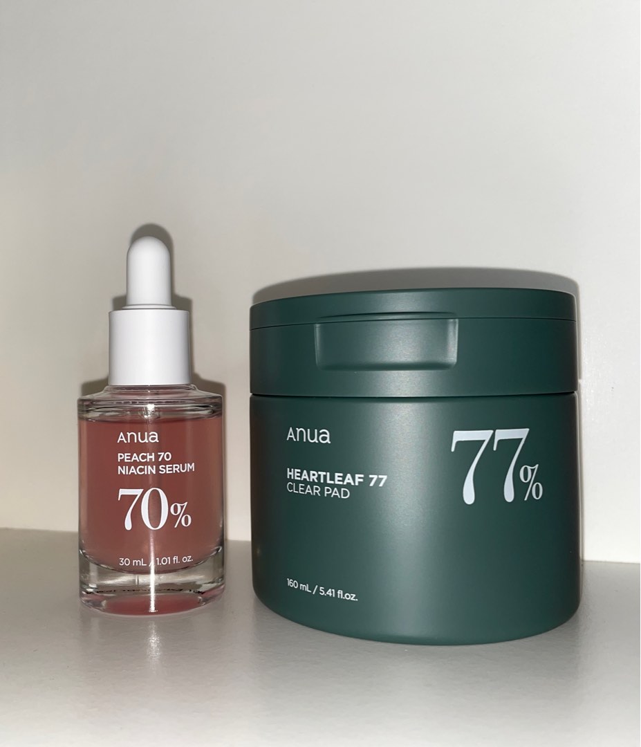 Anua Peach 70 Niacin Serum + Heartleaf 77 Clear Pad, Beauty & Personal ...