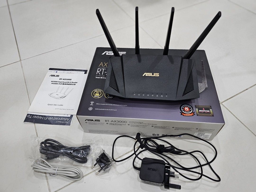 Asus RT-AX3000 Dual Band WiFi 6 (802.11ax) Smart Router supporting MU ...