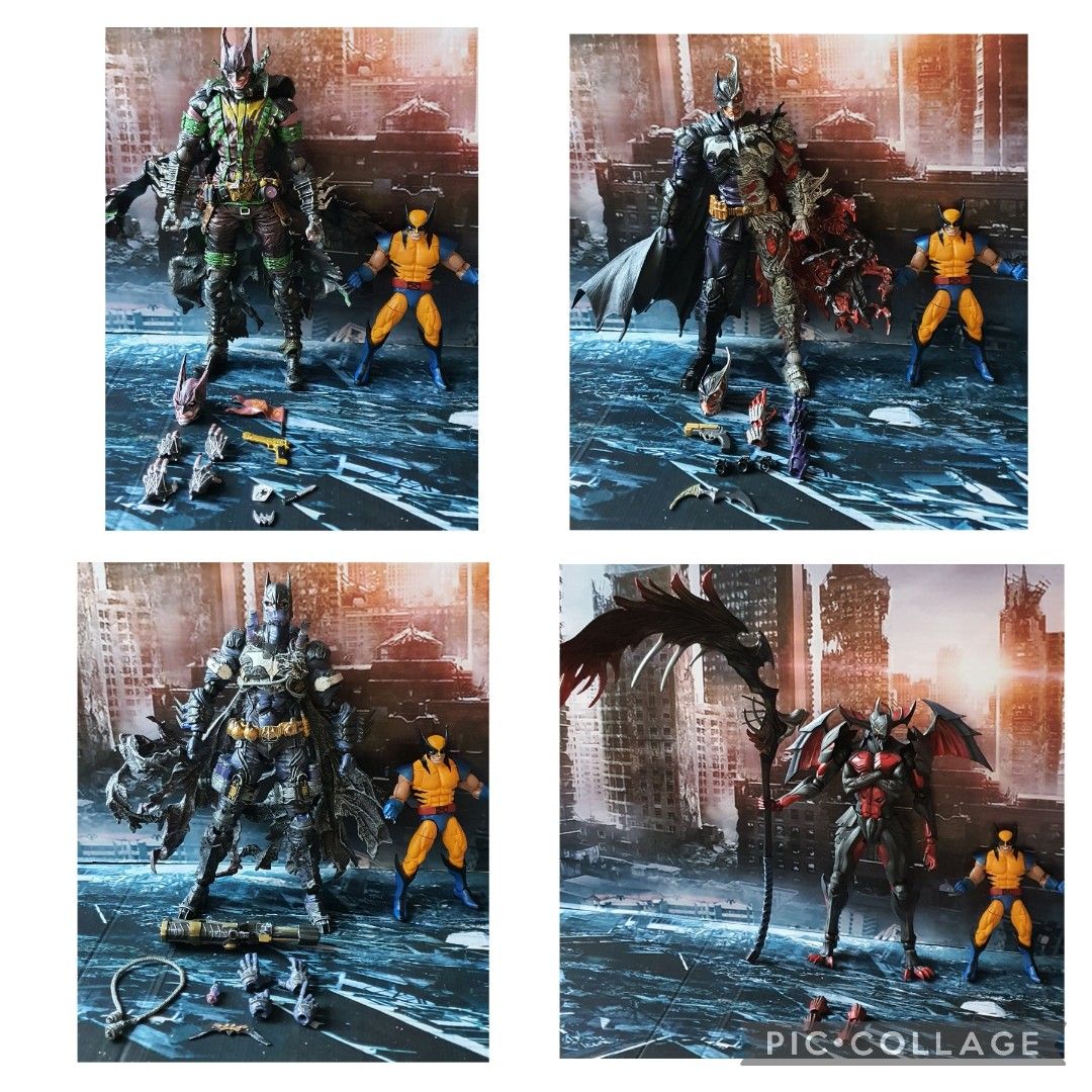 Batman Joker / Two Face / Freeze / Monster Hunter Bat Man Marvel Legends Wolverine compare size ...