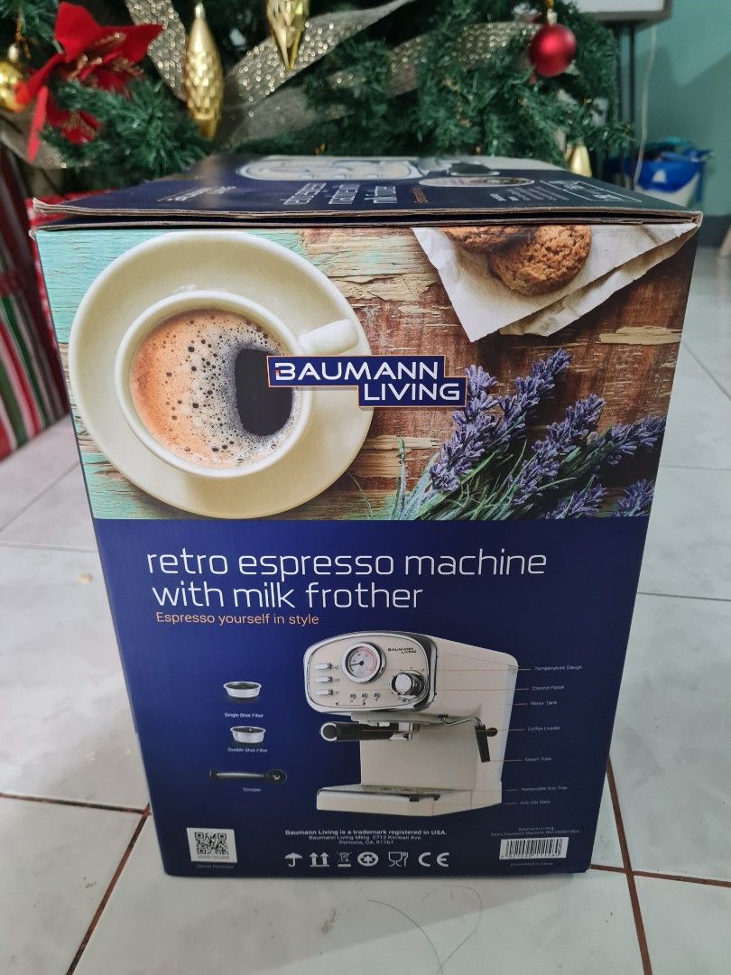 BAUMANN RETRO ESPRESSO MACHINE, Furniture & Home Living, Kitchenware ...