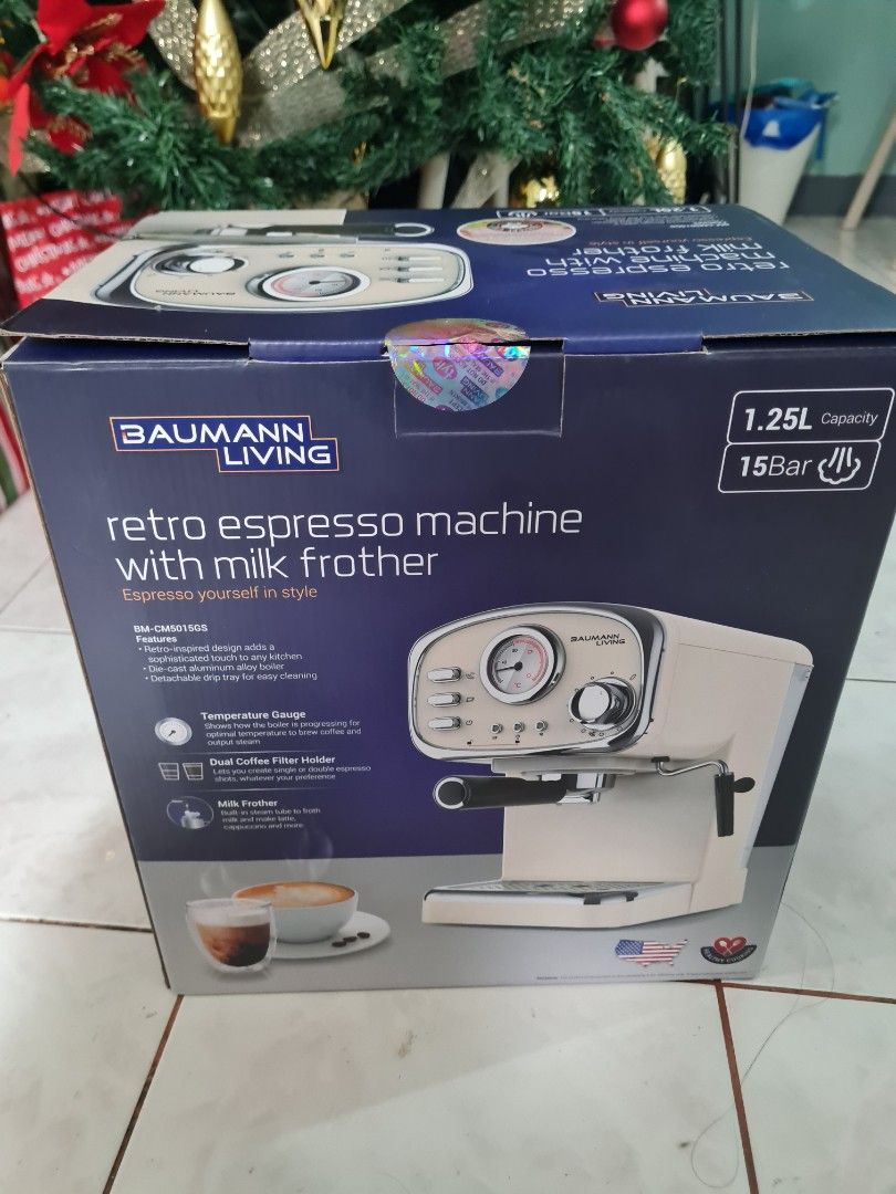BAUMANN RETRO ESPRESSO MACHINE, Furniture & Home Living, Kitchenware ...