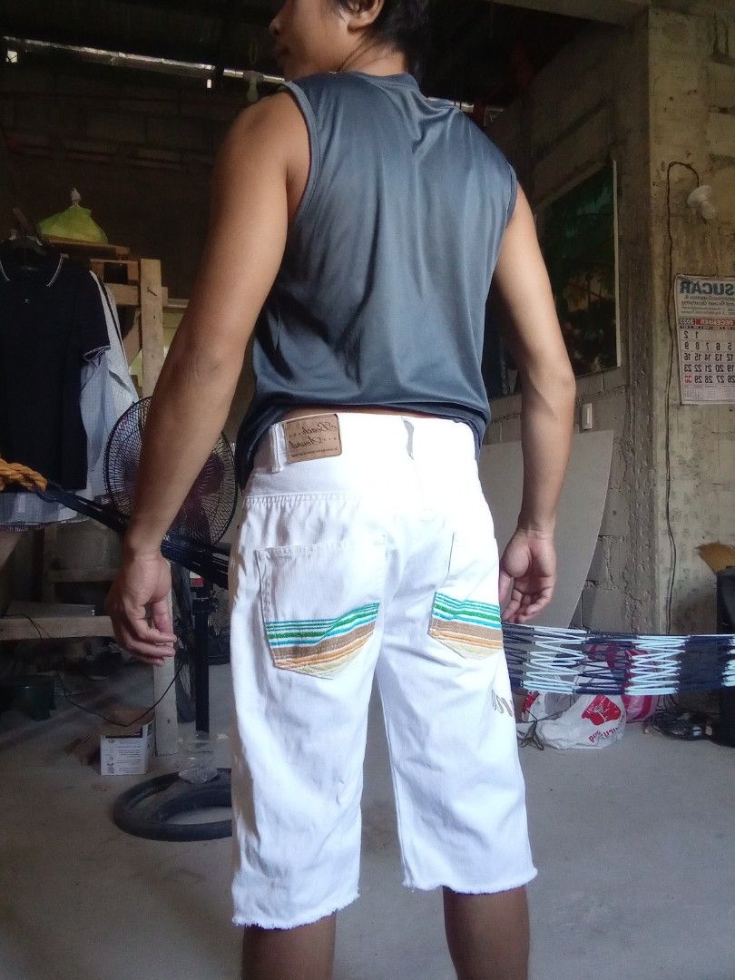 Beach Sound white jorts shorts denim white, Men's Fashion, Bottoms ...