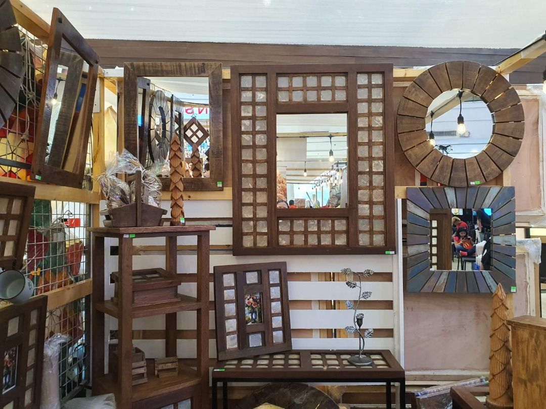 Beautiful big capiz mirror made of old capiz window, Furniture & Home ...