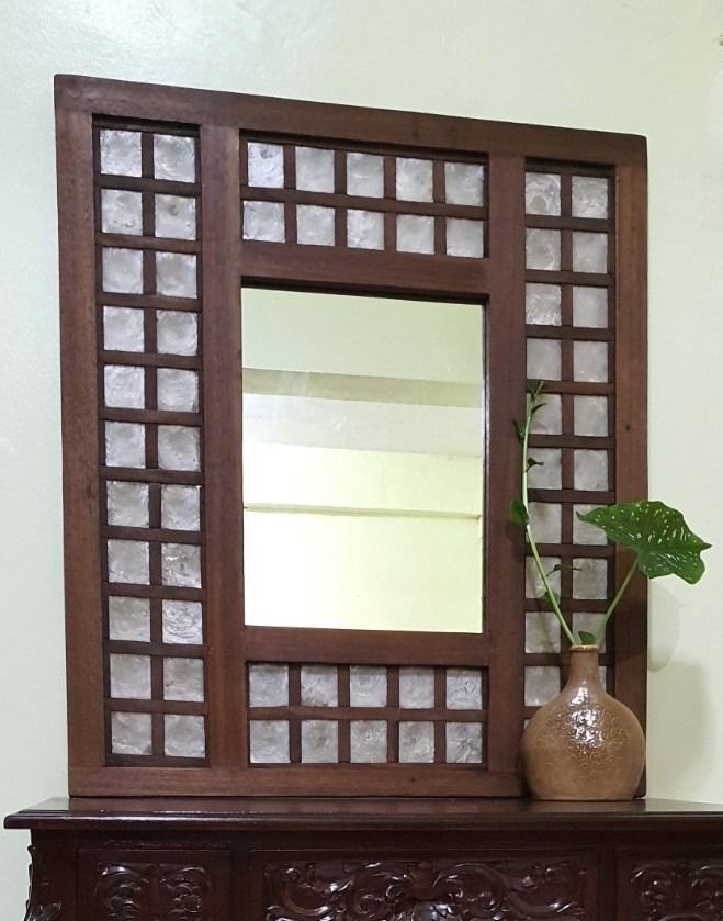 Beautiful big capiz mirror made of old capiz window, Furniture & Home ...