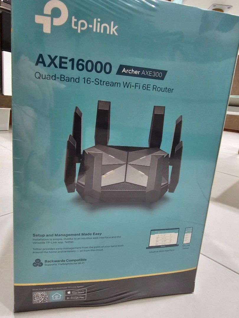 BNIB TP-Link Archer WiFi 6E AXE300 (AXE16000 Quad-Band 16-Stream Wi-Fi ...
