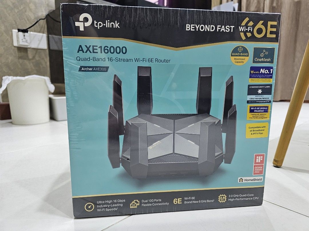 BNIB TP-Link Archer WiFi 6E AXE300 (AXE16000 Quad-Band 16-Stream Wi-Fi ...