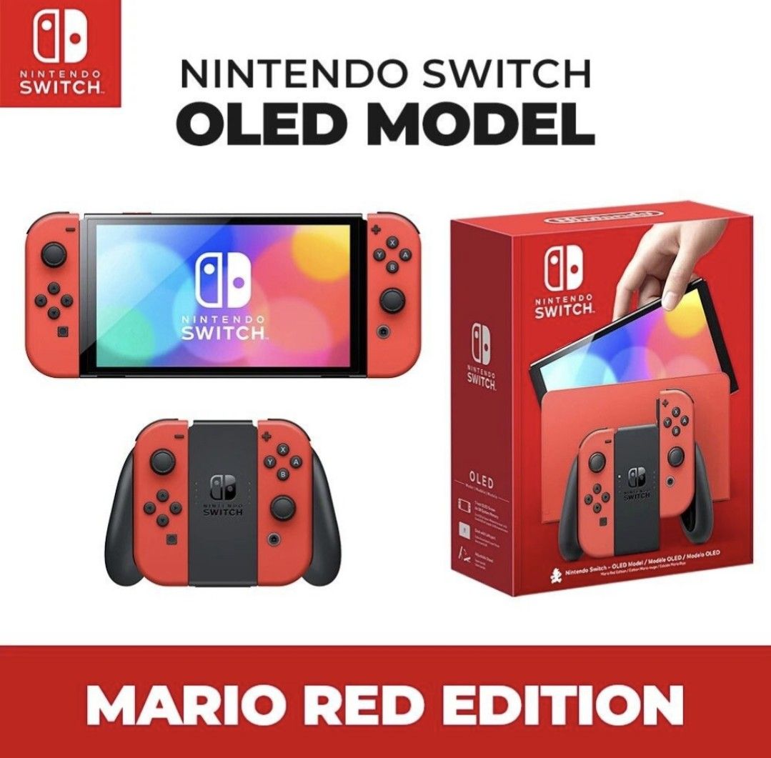 *BRAND NEW* Nintendo Switch Oled Model 64GB Mario Red Edition, Video ...