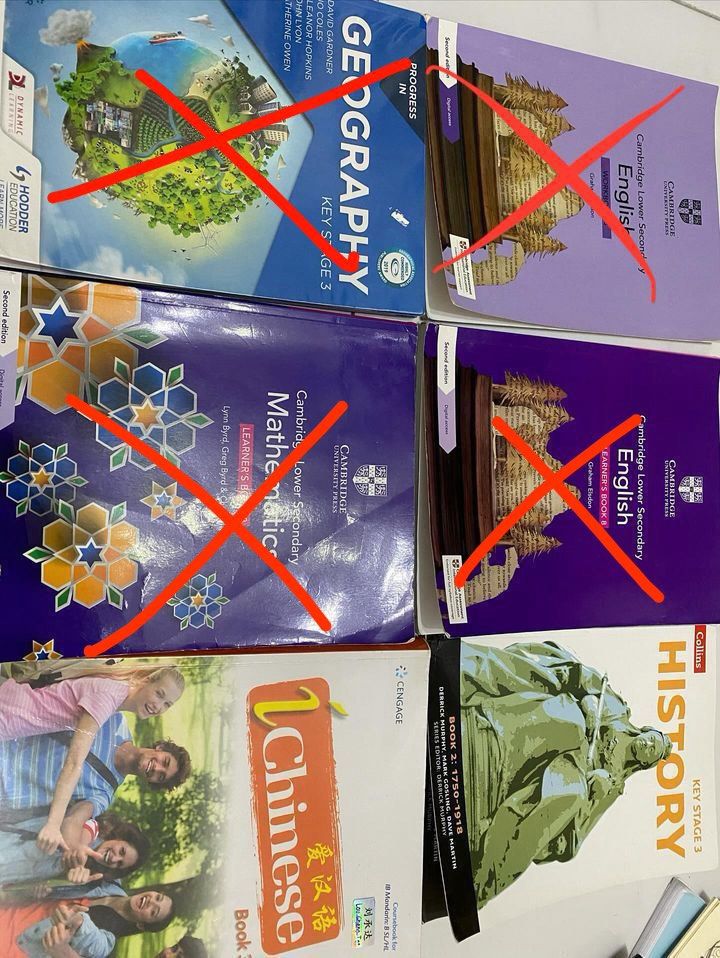 Cambridge lower secondary English learner’s book 8/ Collins History Key stage 3/ Hodder ...