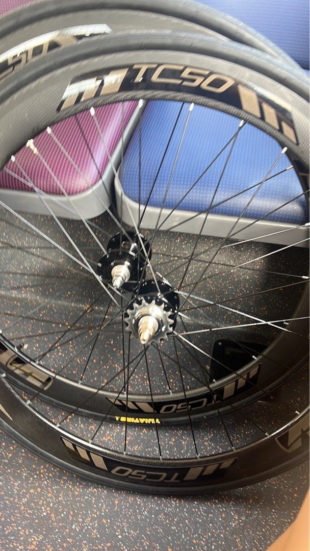 Carbon fixie wheelset 50mm toray t800, Sports Equipment, Bicycles ...