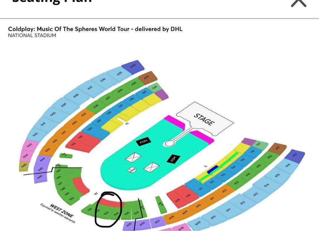 Coldplay SG Concert Cat 4 (Sat 27 Jan), Tickets & Vouchers, Event ...