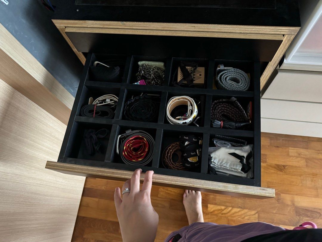 Customised Wardrobe Watch Belt Drawers with Wheels, Furniture & Home ...