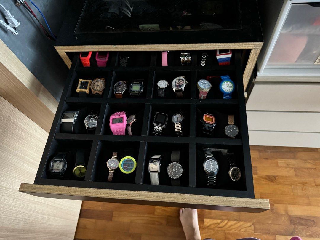 Customised Wardrobe Watch Belt Drawers with Wheels, Furniture & Home ...