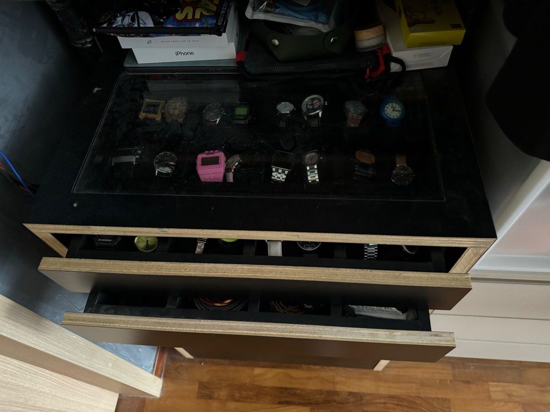 Customised Wardrobe Watch Belt Drawers with Wheels, Furniture & Home ...