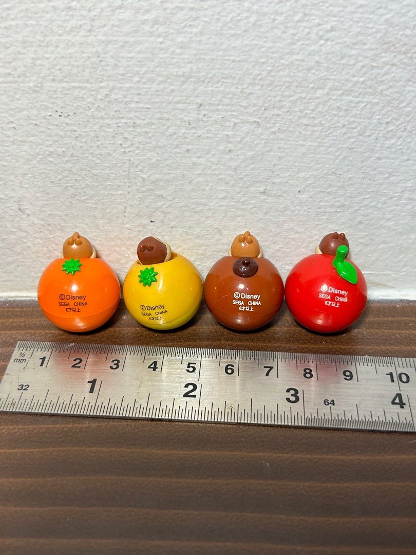 Disney Sega 2007 Chip and Dale Fruits Roly-Poly Toy Figurine - Set of 4 ...