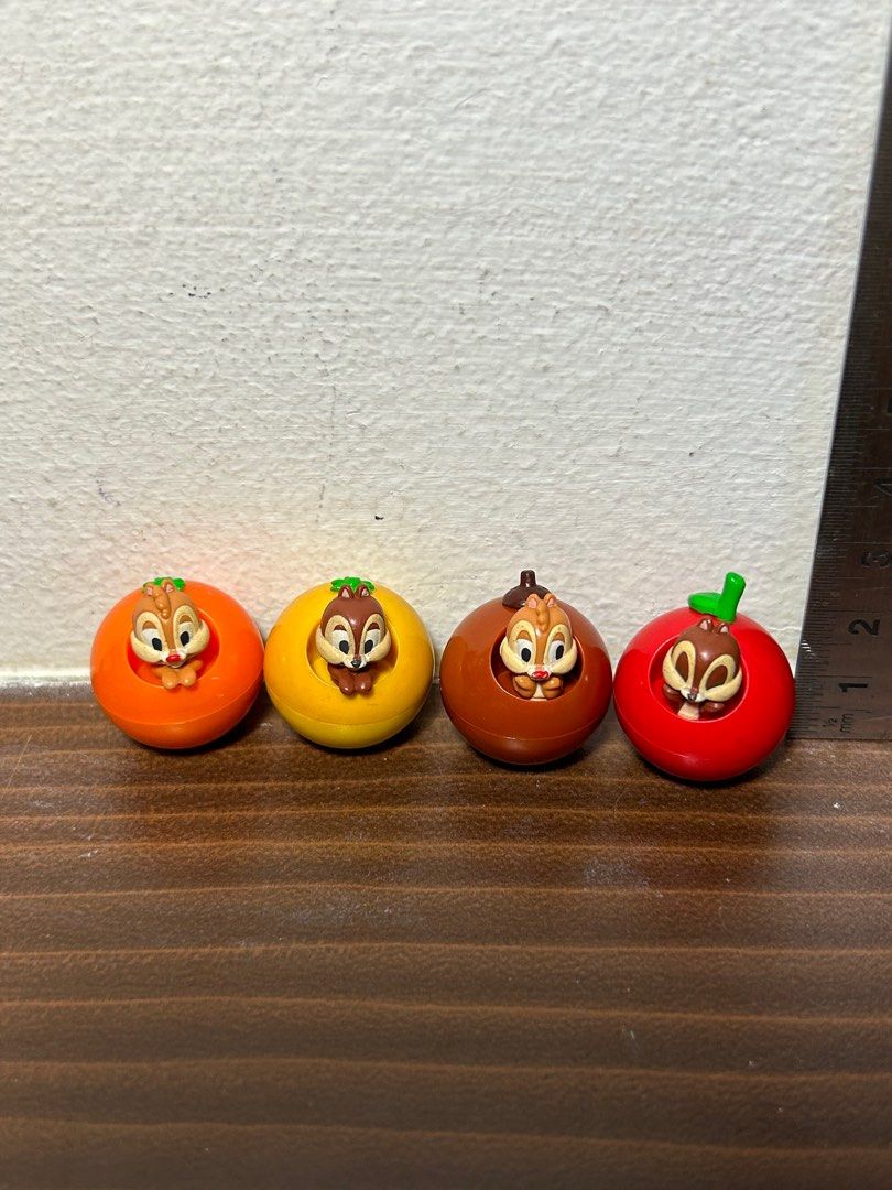 Disney Sega 2007 Chip and Dale Fruits Roly-Poly Toy Figurine - Set of 4 ...