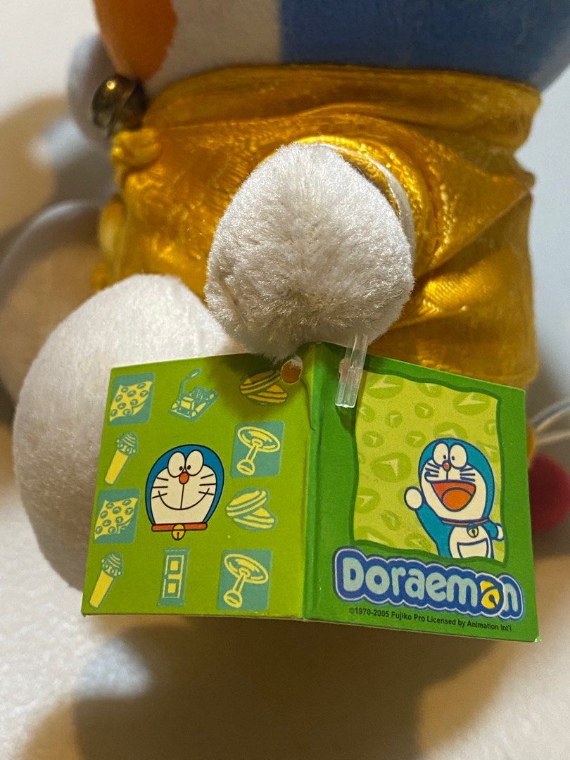 Doraemon gold chinese costume plush toy, Hobbies & Toys, Toys & Games ...