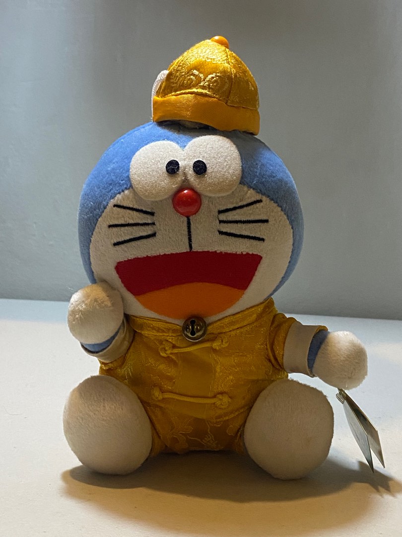 Doraemon gold chinese costume plush toy, Hobbies & Toys, Toys & Games ...