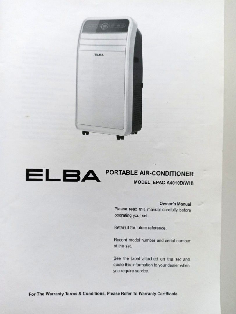 Elba Portable Aircon, TV & Home Appliances, Air Conditioners & Heating ...