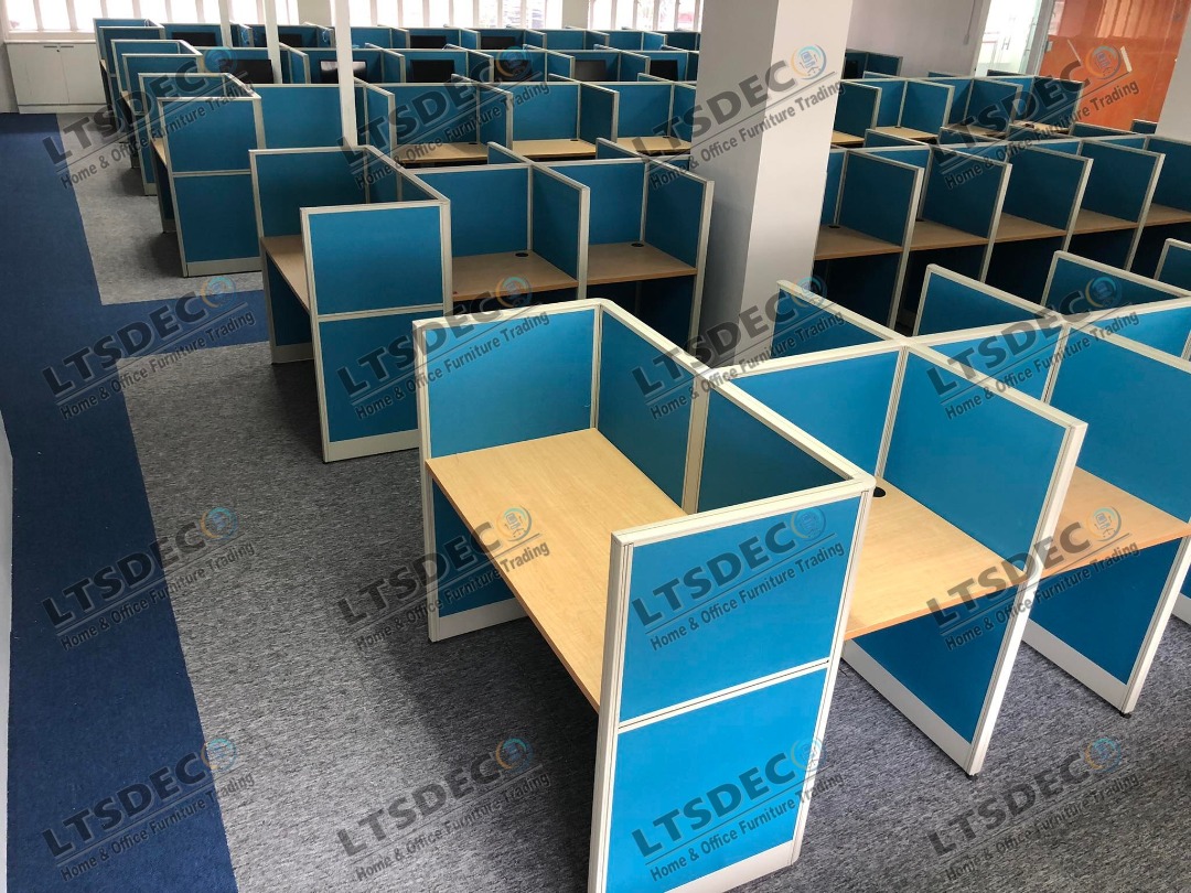 FISHBONE TYPE CALL CENTER TABLE OFFICE PARTITION, Furniture & Home ...