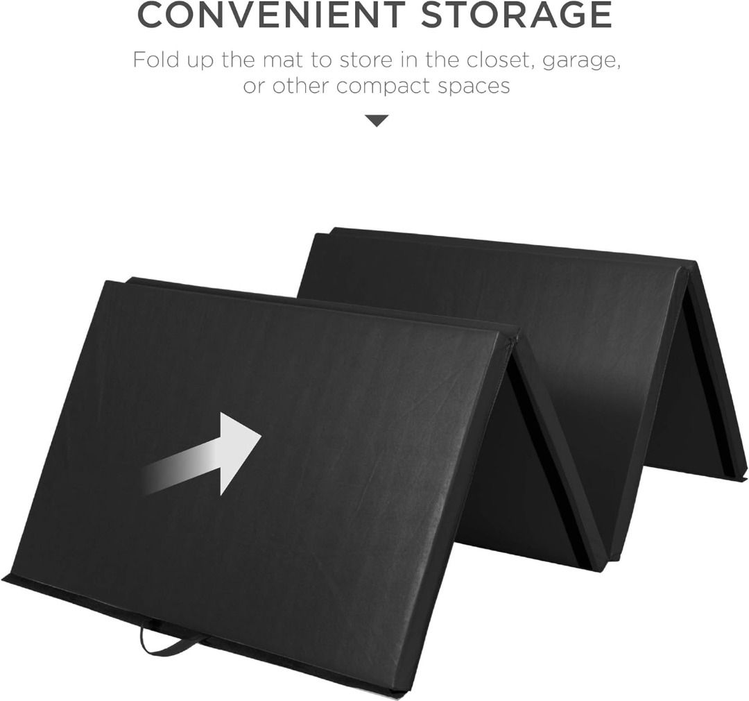 Folding Gym Mat 4-Panel Exercise Gymnastics Aerobics Workout Fitness ...