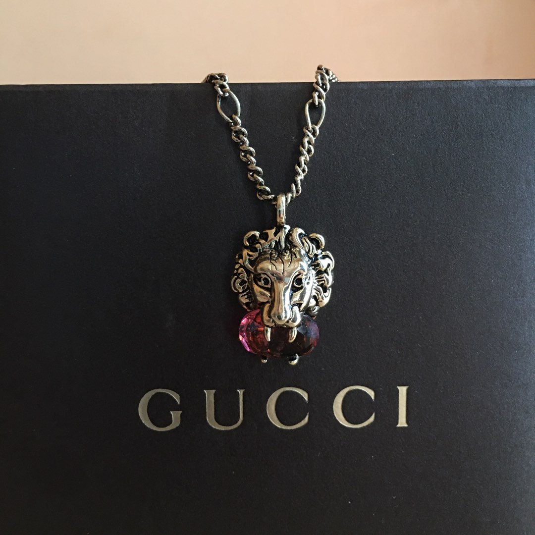 Gucci Lion Head Necklace, Luxury, Accessories on Carousell