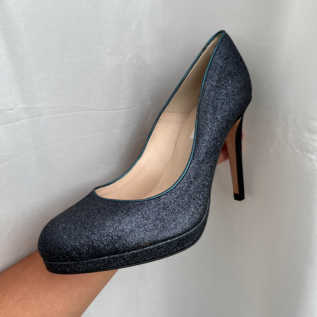 Shiny blue LK Bennett Heels, Women's Fashion, Footwear, Heels on Carousell
