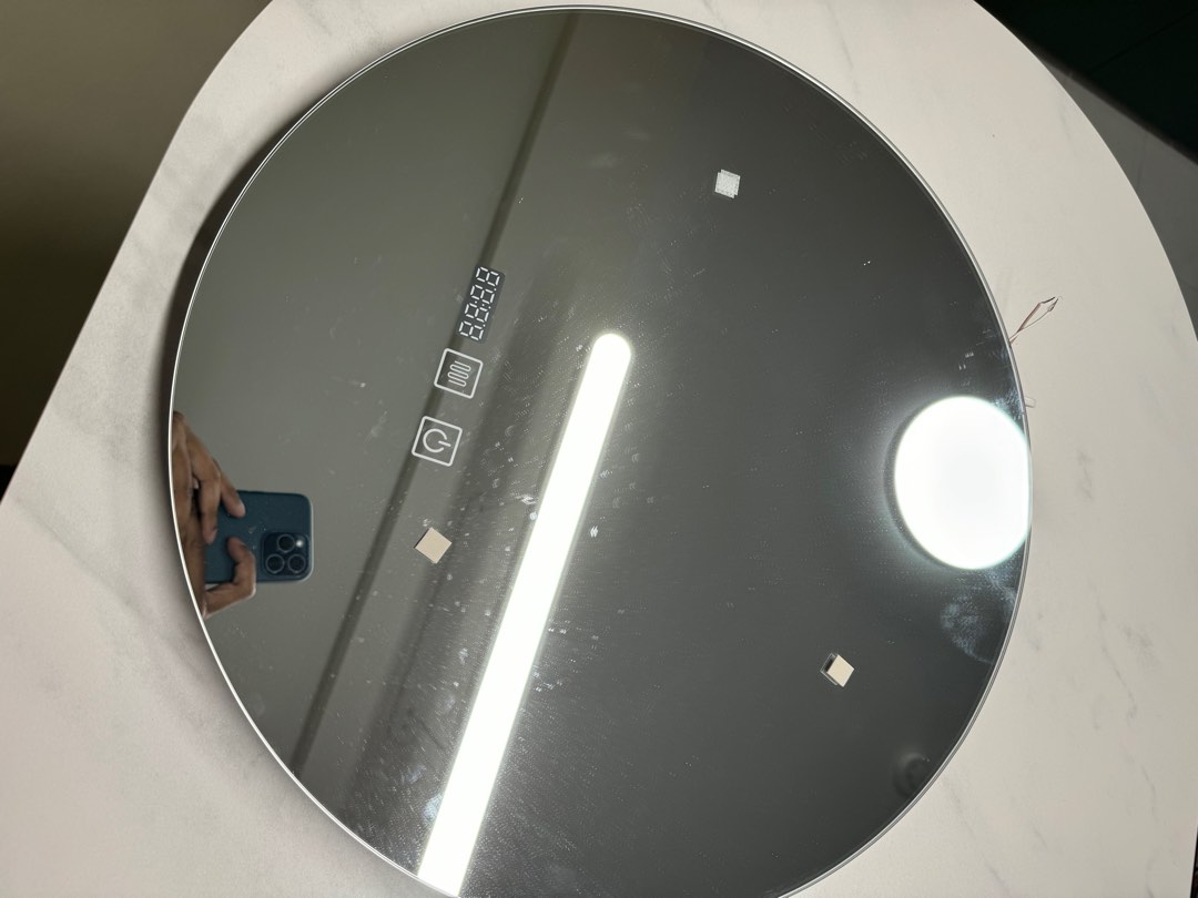 LED MIRROR 50CM with anti-fog, Furniture & Home Living, Home Decor ...