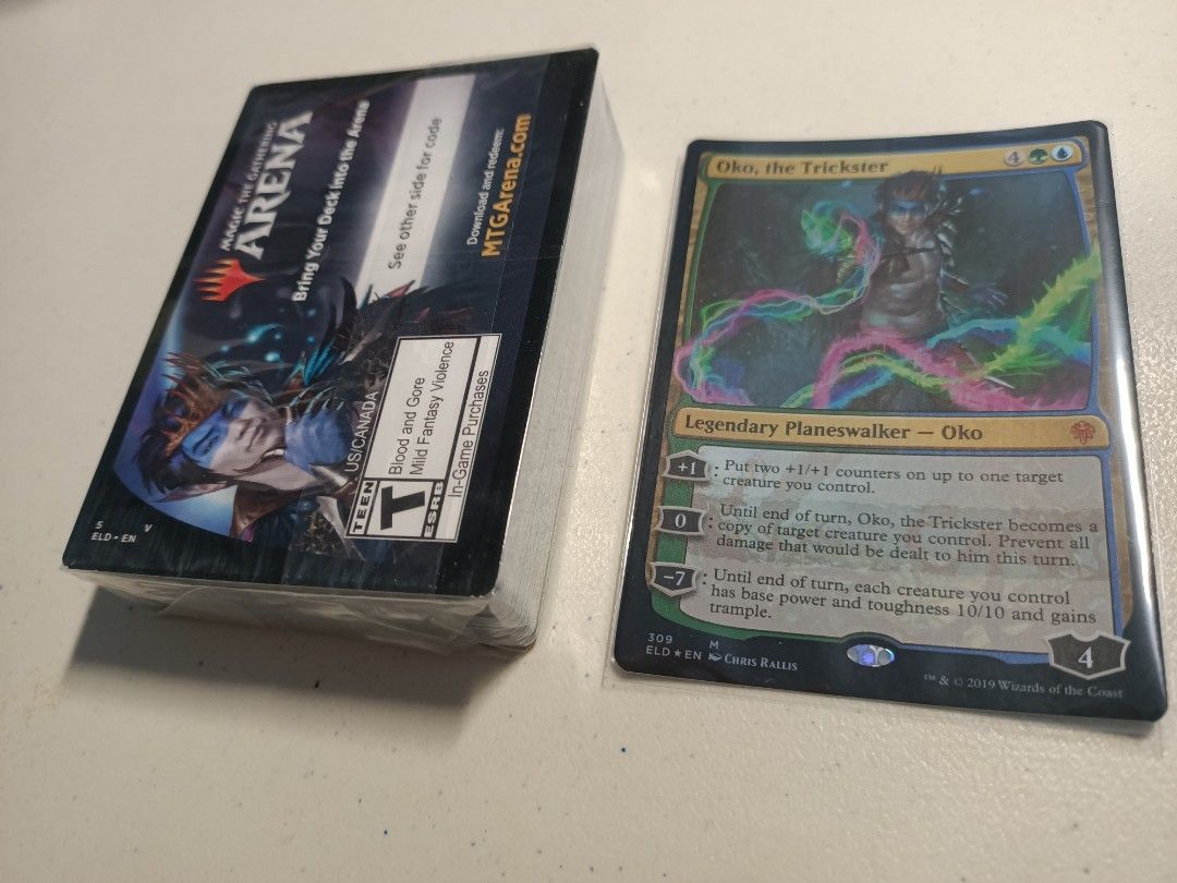 Magic the Gathering Oko Planeswalker blue green sealed deck, Hobbies ...