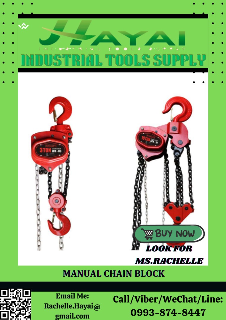 MANUAL CHAIN BLOCK, Commercial & Industrial, Industrial Equipment on ...