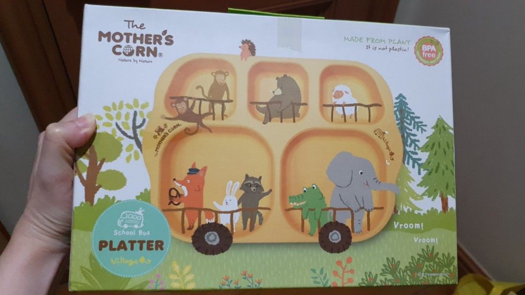 Mother's Corn School Bus Platter (Divider plate), Babies & Kids ...