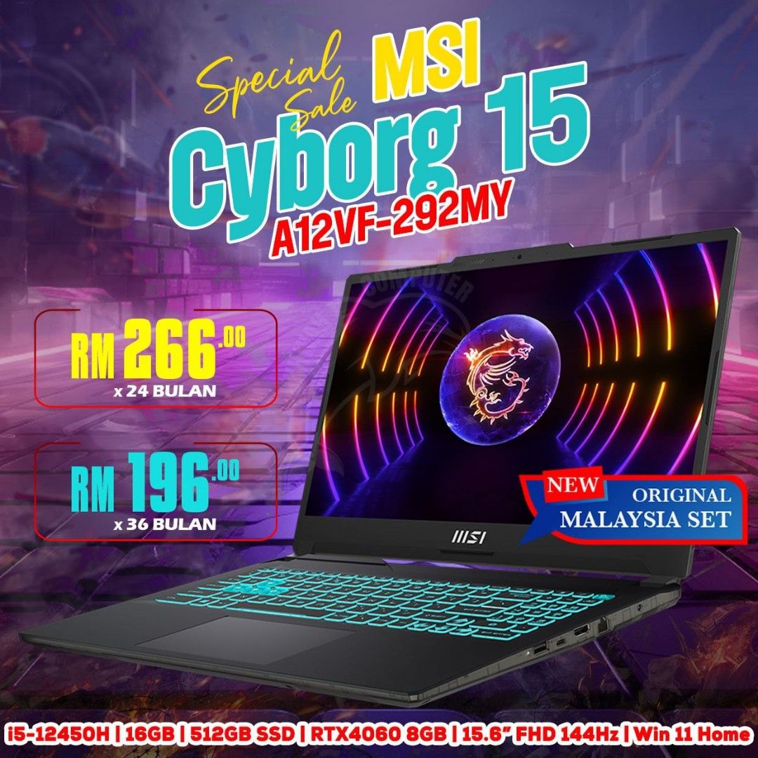 msi cyborg 15 installment/ansuran, Computers & Tech, Laptops ...