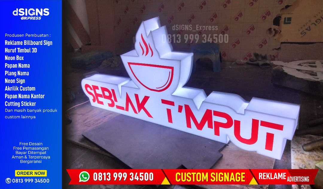 Neon Box dan Papan Nama Seblak T'MPUT Bandung, Desain & Kerajinan ...