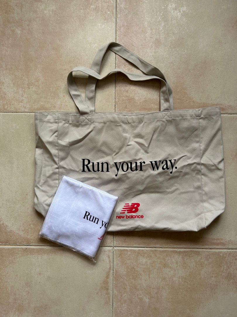 New Balance ‘Run your Way’ Tote Bag and Towel, Women's Fashion, Bags ...