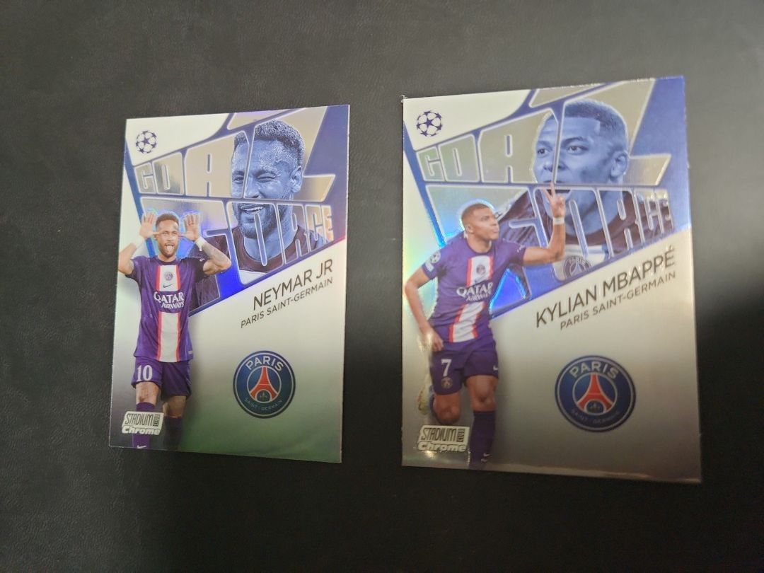 Neymar Jr & Kylian Mbappe Topps Stadium Club Chrome Goal Force, Hobbies ...