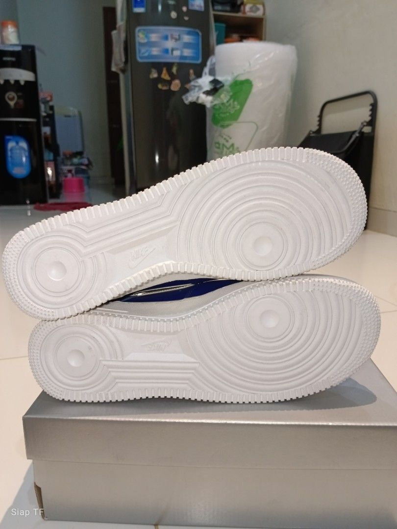 Nike AF1 Blue White, Fesyen Pria, Sepatu , Sneakers di Carousell