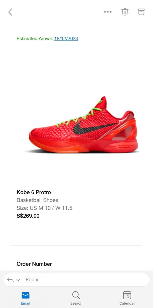 Nike Kobe 6 protro Reverse Grinch US10, Men's Fashion, Footwear ...