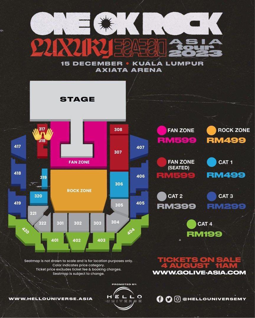 One Ok Rock Luxury Disease Asia Tour, Tickets & Vouchers, Event Tickets ...