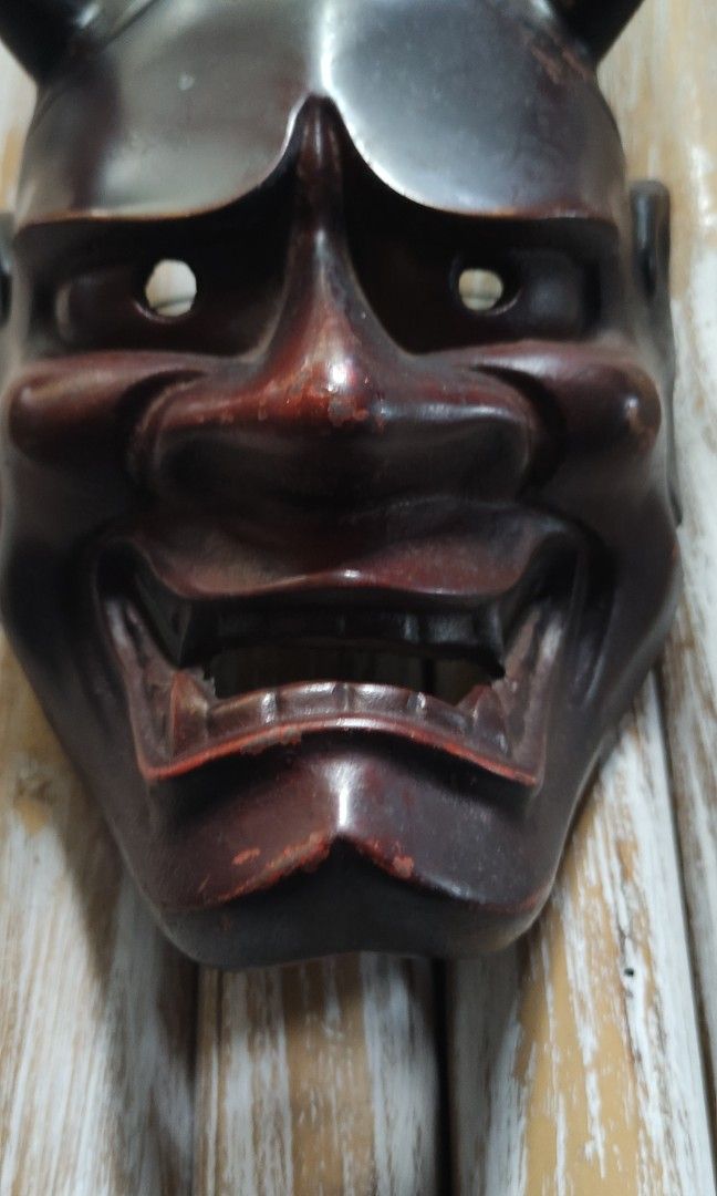 oni mask steel iron made in Japan vintage 60 yrs old plus rare with ...