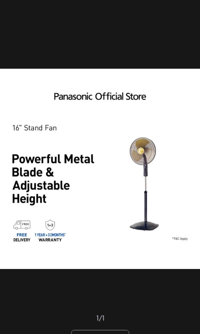 Panasonic Stand Fan 16" inch - F-407YSNBNGZ -, Furniture & Home Living ...