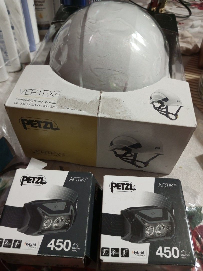 Petzl Helmet and Headlamp, Sports Equipment, Hiking & Camping on Carousell