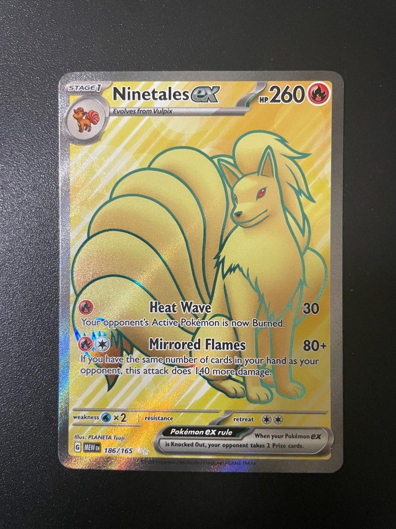 Pokemon TCG Ninetales ex - 186/165 - Full Art Secret Rare Scarlet ...