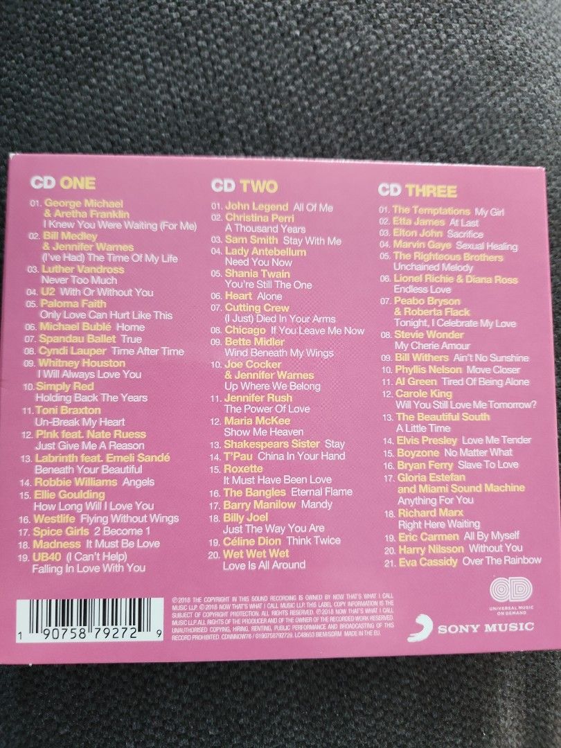 Pop CDs Now That's What I Call Love Songs compilation 3cd, Hobbies ...