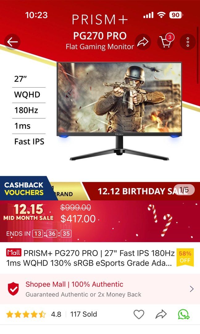 Prism+ Monitor pg270 pro, Computers & Tech, Parts & Accessories ...