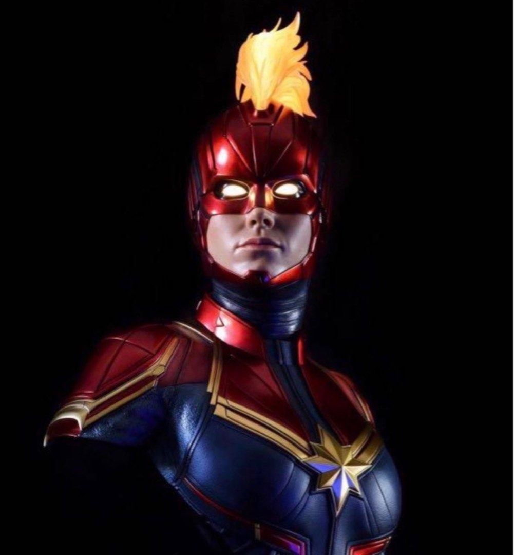 Queen studios life size bust Captain Marvel infinity studios, Hobbies ...